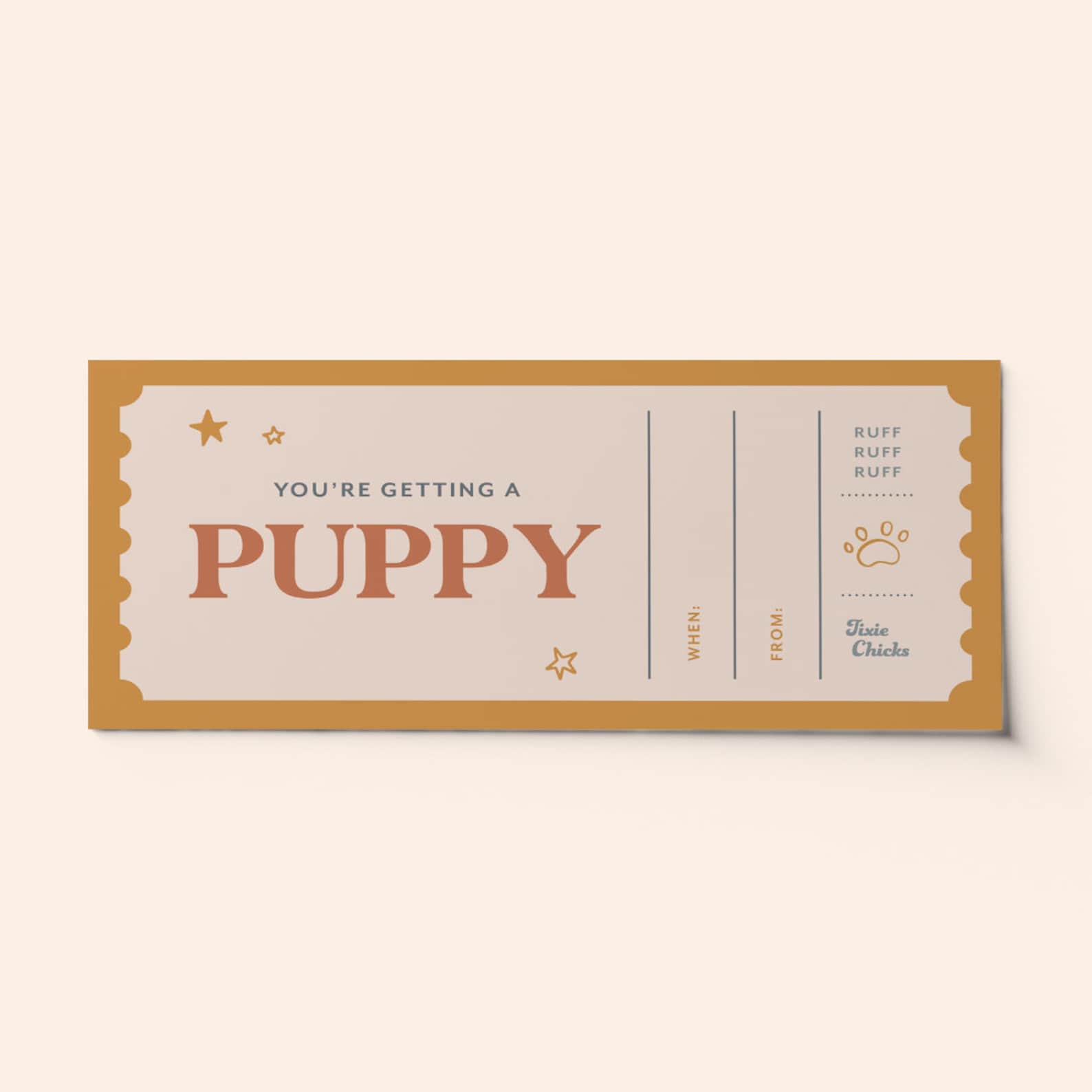 Custom Puppy/dog Ticket Voucher Surprise Gift BEST SELLER - Etsy