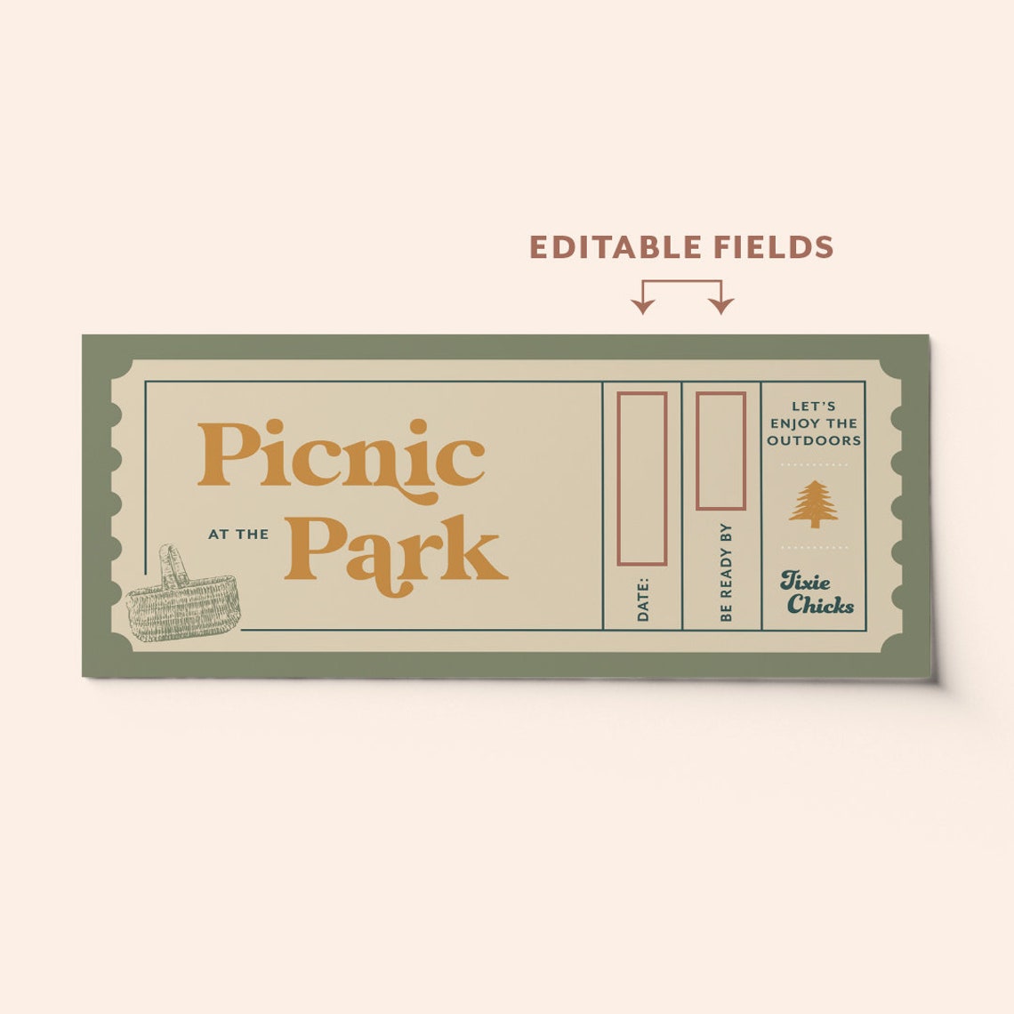 Custom Picnic Ticket Voucher Surprise Date Activity BEST - Etsy