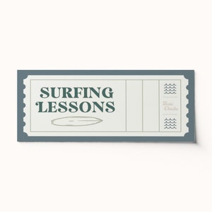 Custom Surfing Lessons Ticket Voucher • Surprise Activity • BEST SELLER ...