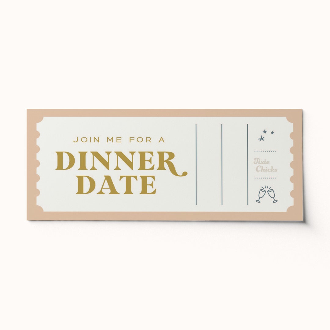 Custom Dinner Date Ticket Voucher • Surprise Activity • BEST SELLER ...