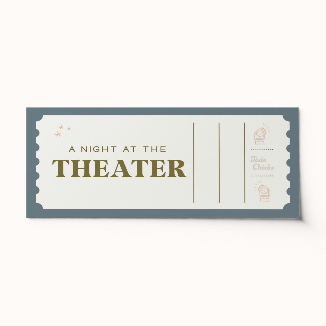 Custom Theater Ticket Voucher • Surprise Gift Activity • BEST SELLER ...