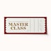 Custom Masterclass Subscription Ticket Voucher • Surprise Activity Gift ...