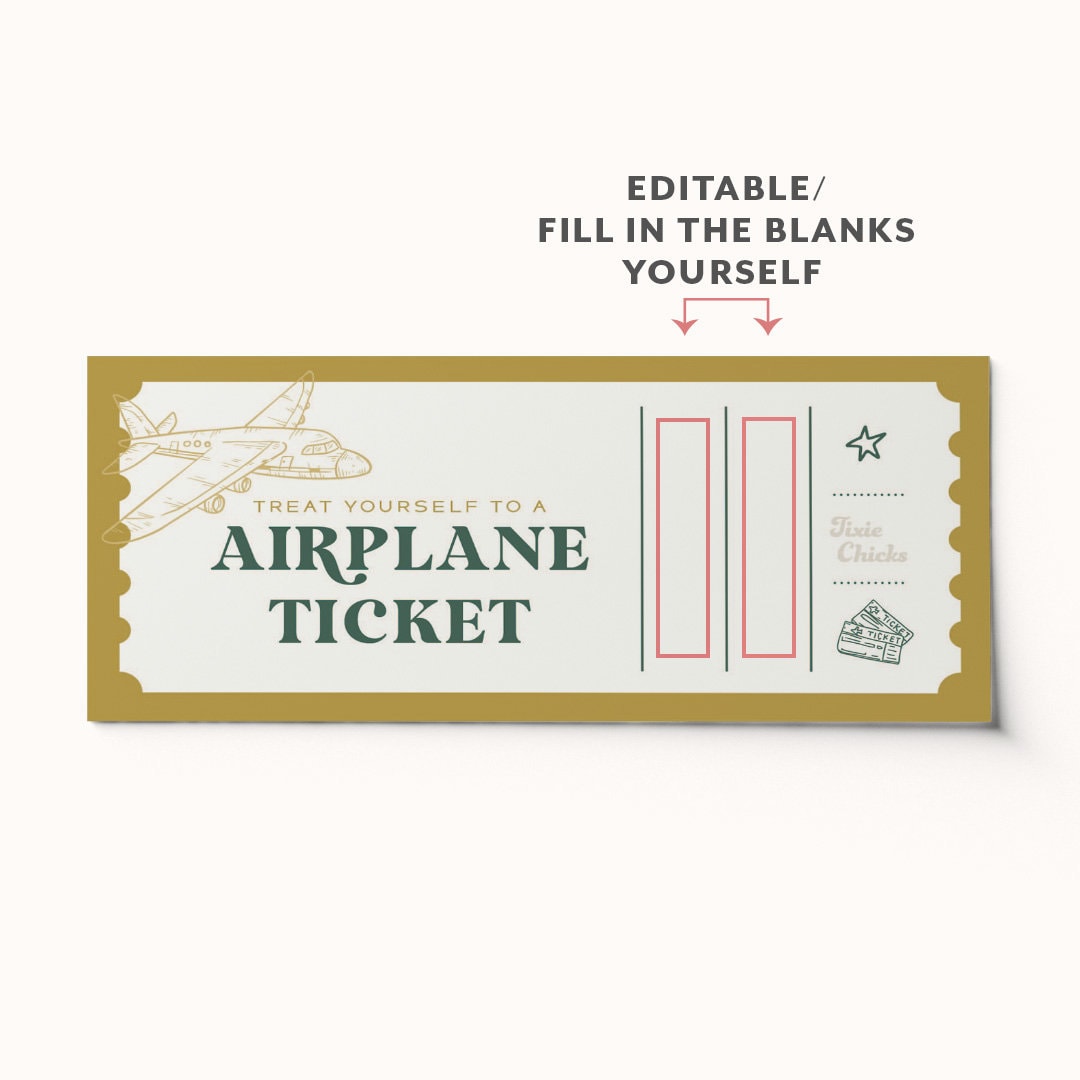 Custom Airplane Ticket Voucher • Surprise Trip Vacation • BEST SELLER ...