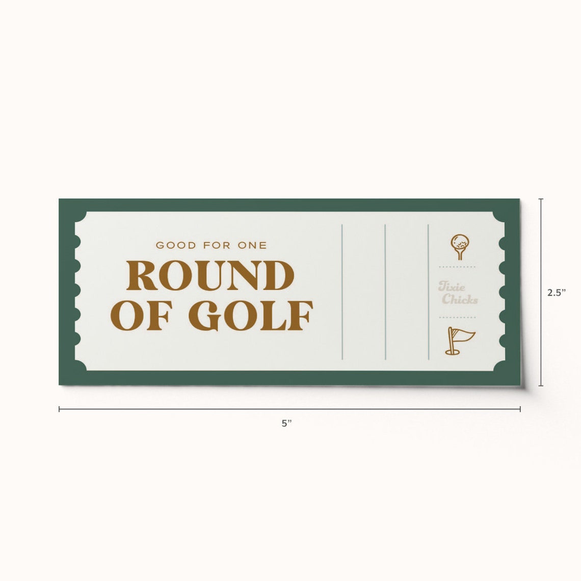 Round of Golf Ticket Voucher • Printable Surprise Gift (editable PDF ...