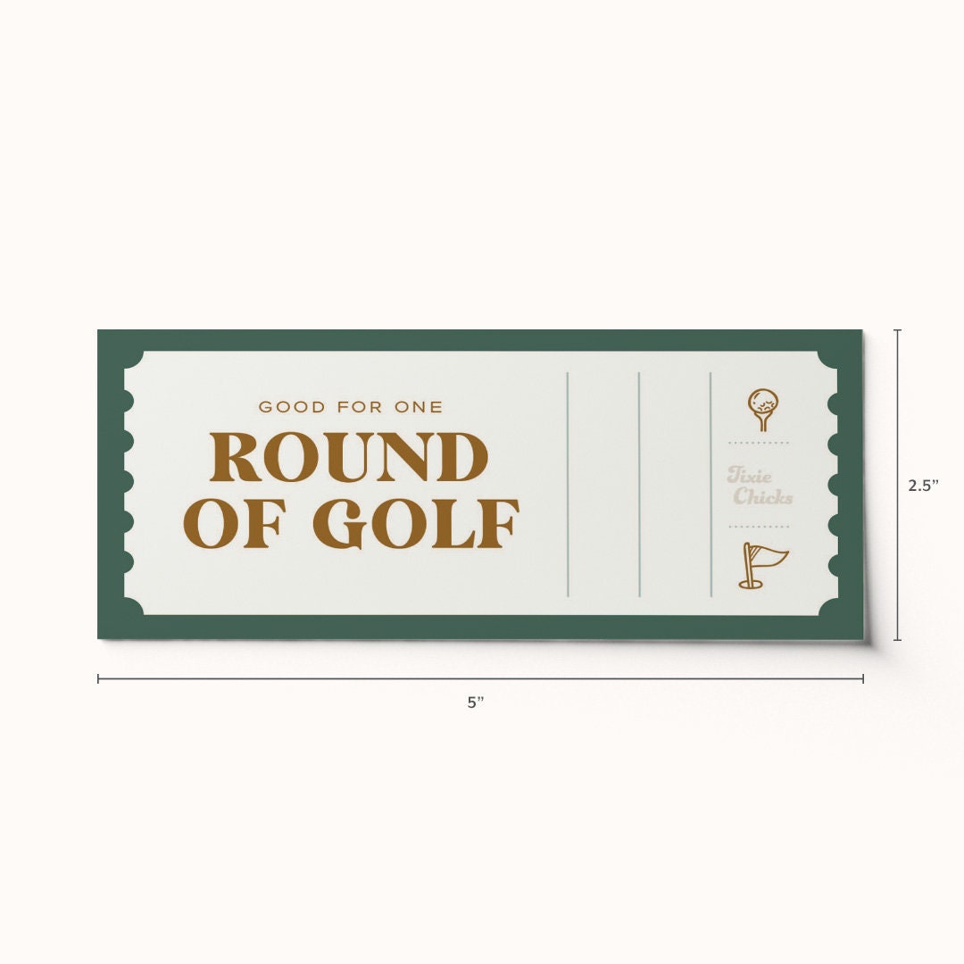 Round of Golf Ticket Voucher • Printable Surprise Gift (editable PDF ...
