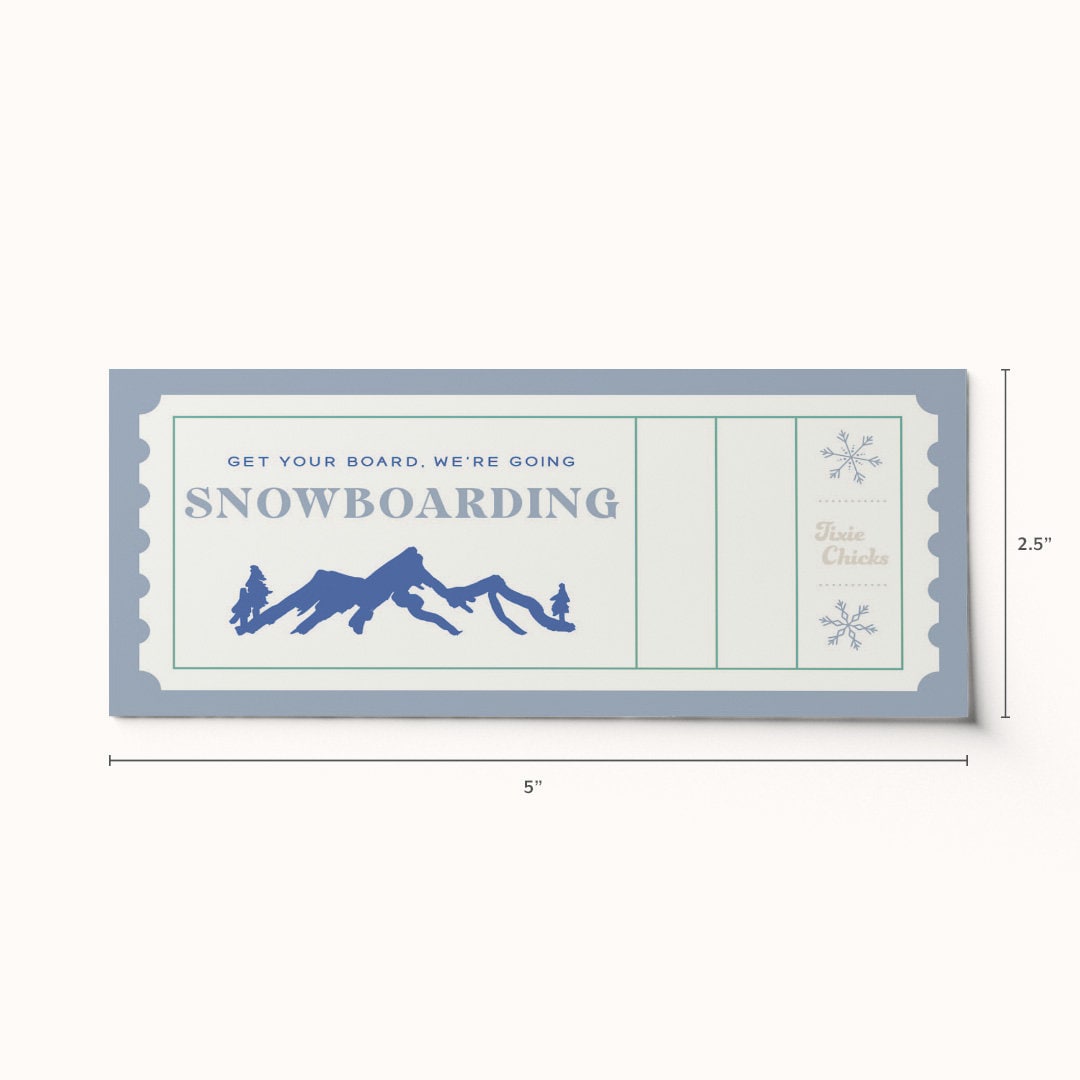 Custom Snowboarding Trip Ticket Voucher Surprise Trip Activity BEST ...
