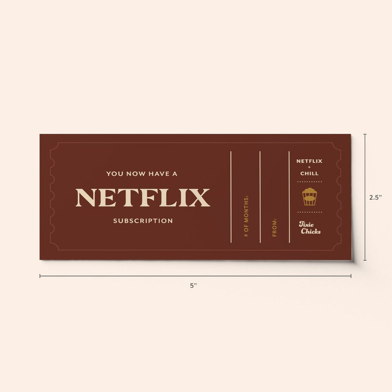 Custom Netflix Subscription Ticket Voucher Surprise Gift - Etsy