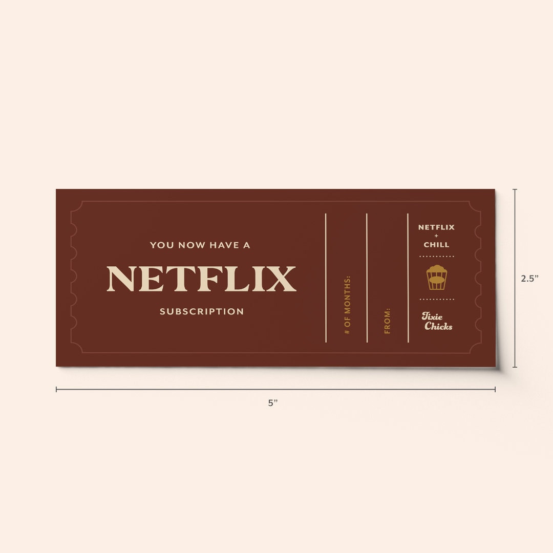 Custom Netflix Subscription Ticket Voucher Surprise Gift - Etsy