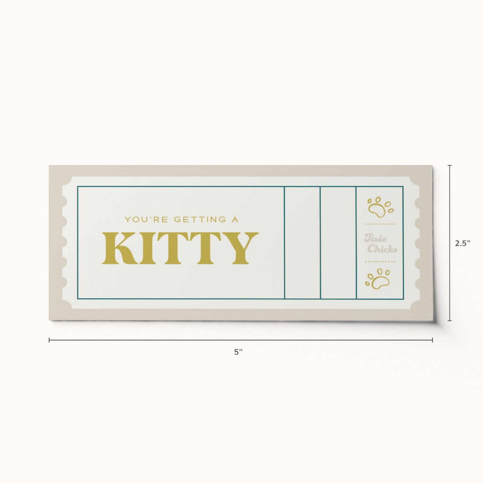 Custom Kitten Cat Ticket Voucher • Surprise Gift Ticket • BEST SELLER ...