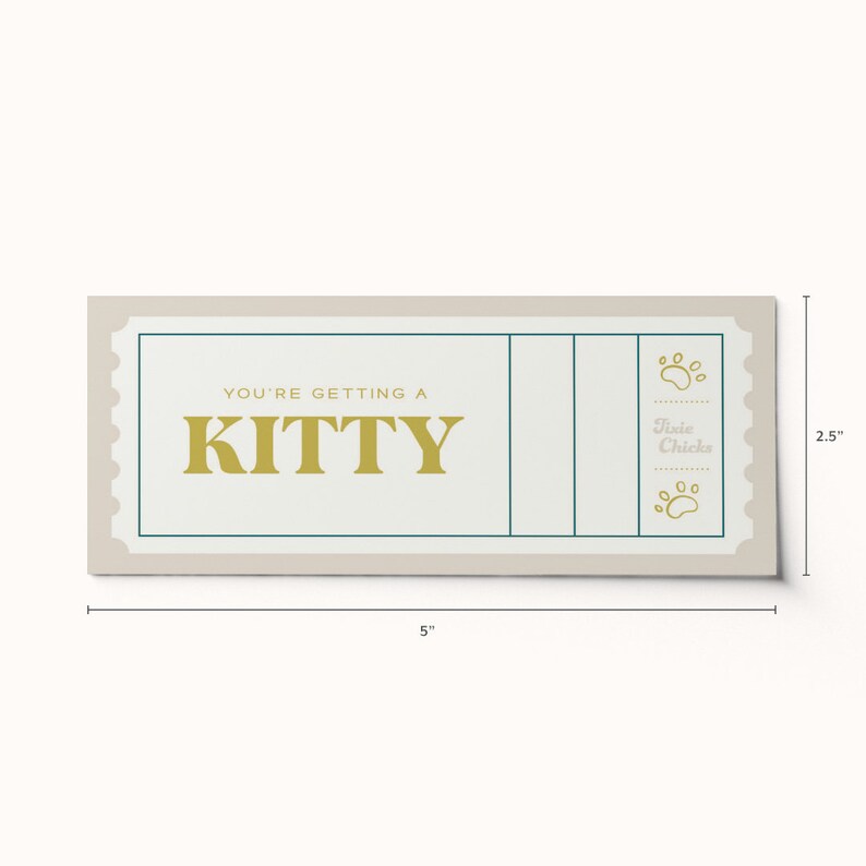 Custom Kitten Cat Ticket Voucher • Surprise Gift Ticket • BEST SELLER ...