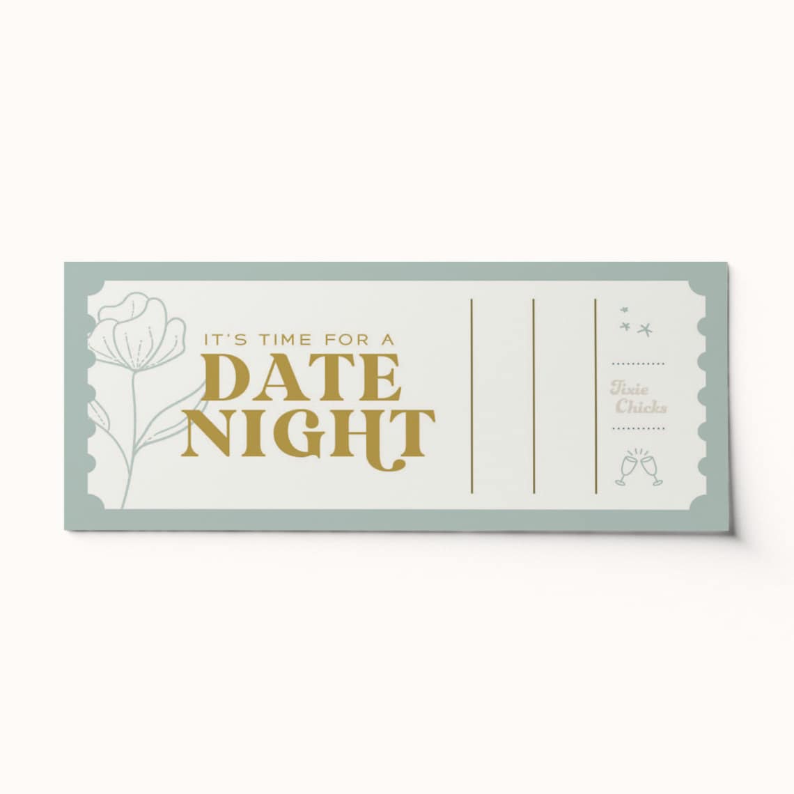 Personalized Date Night Ticket • Editable PDF Voucher - Etsy