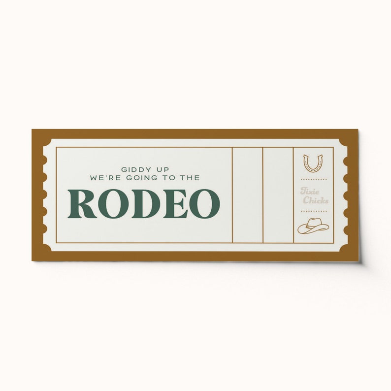 Custom Rodeo Ticket Voucher • Surprise Gift (editable PDF) - Etsy