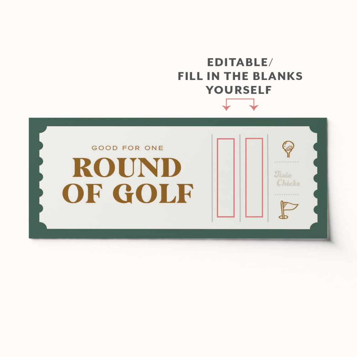 Custom Round of Golf Ticket Voucher • Surprise Activity • BEST SELLER ...