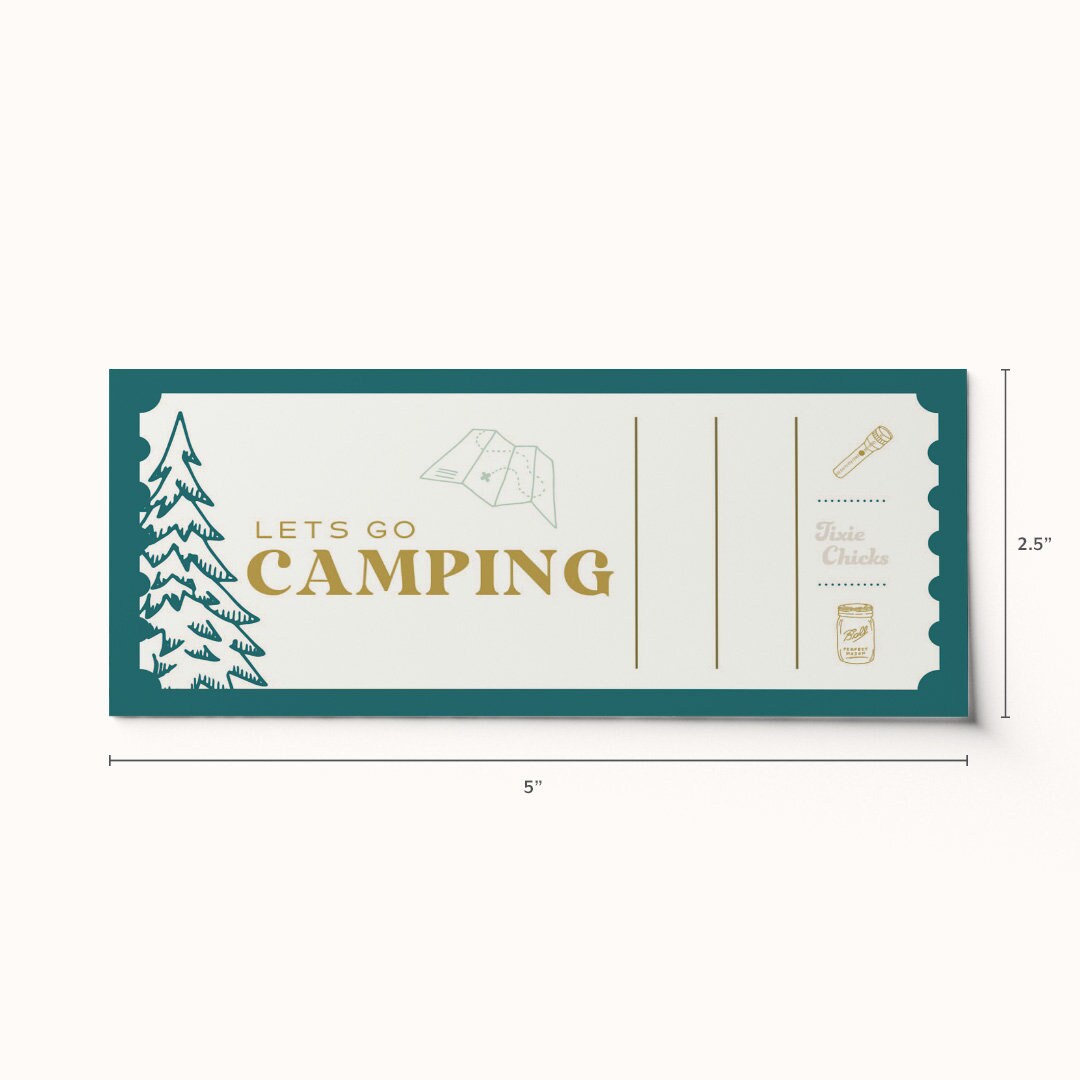Custom Camping Trip Ticket Voucher • Surprise Trip Activity • BEST ...