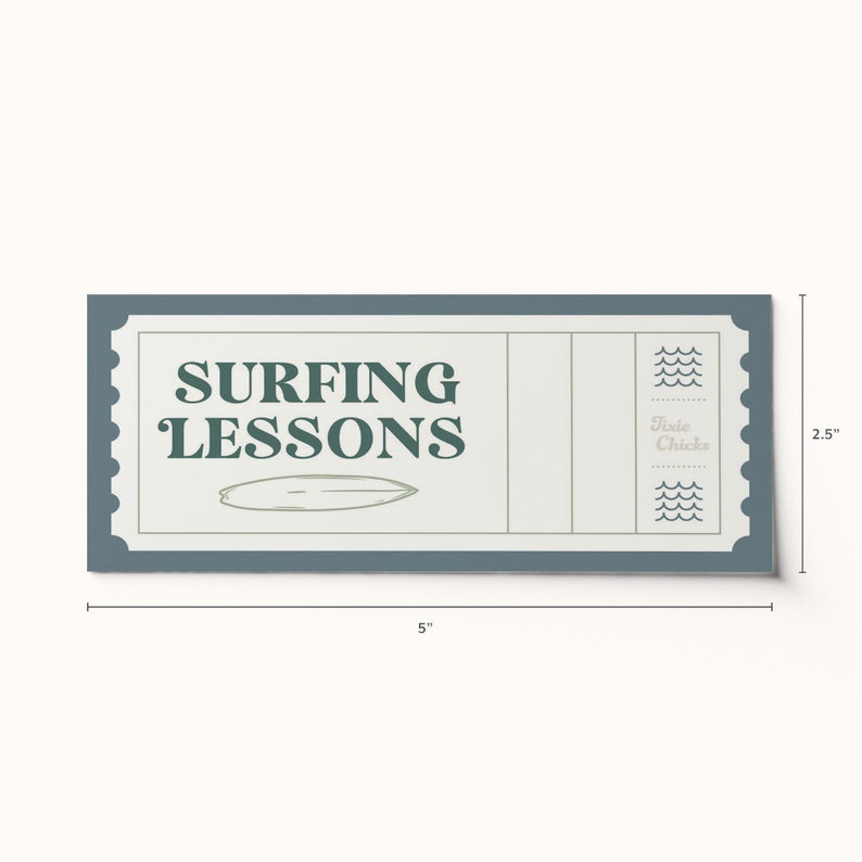 Custom Surfing Lessons Ticket Voucher • Surprise Activity • BEST SELLER ...