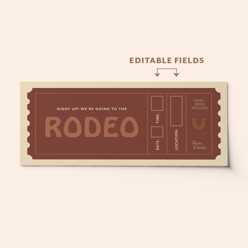 Custom Rodeo Ticket Voucher Surprise Activity BEST SELLER - Etsy