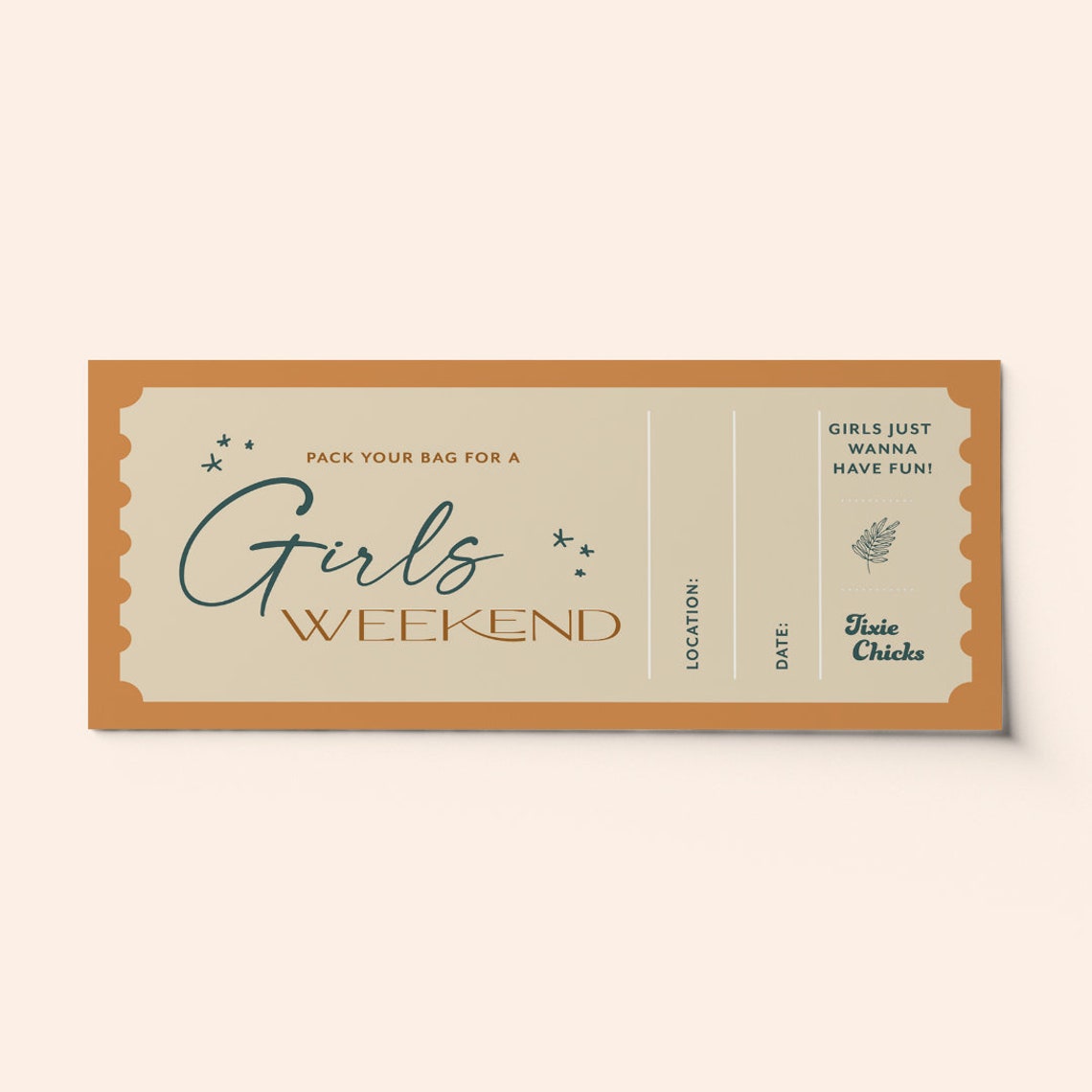 Custom Girls Weekend Ticket Voucher Surprise Trip Activity - Etsy