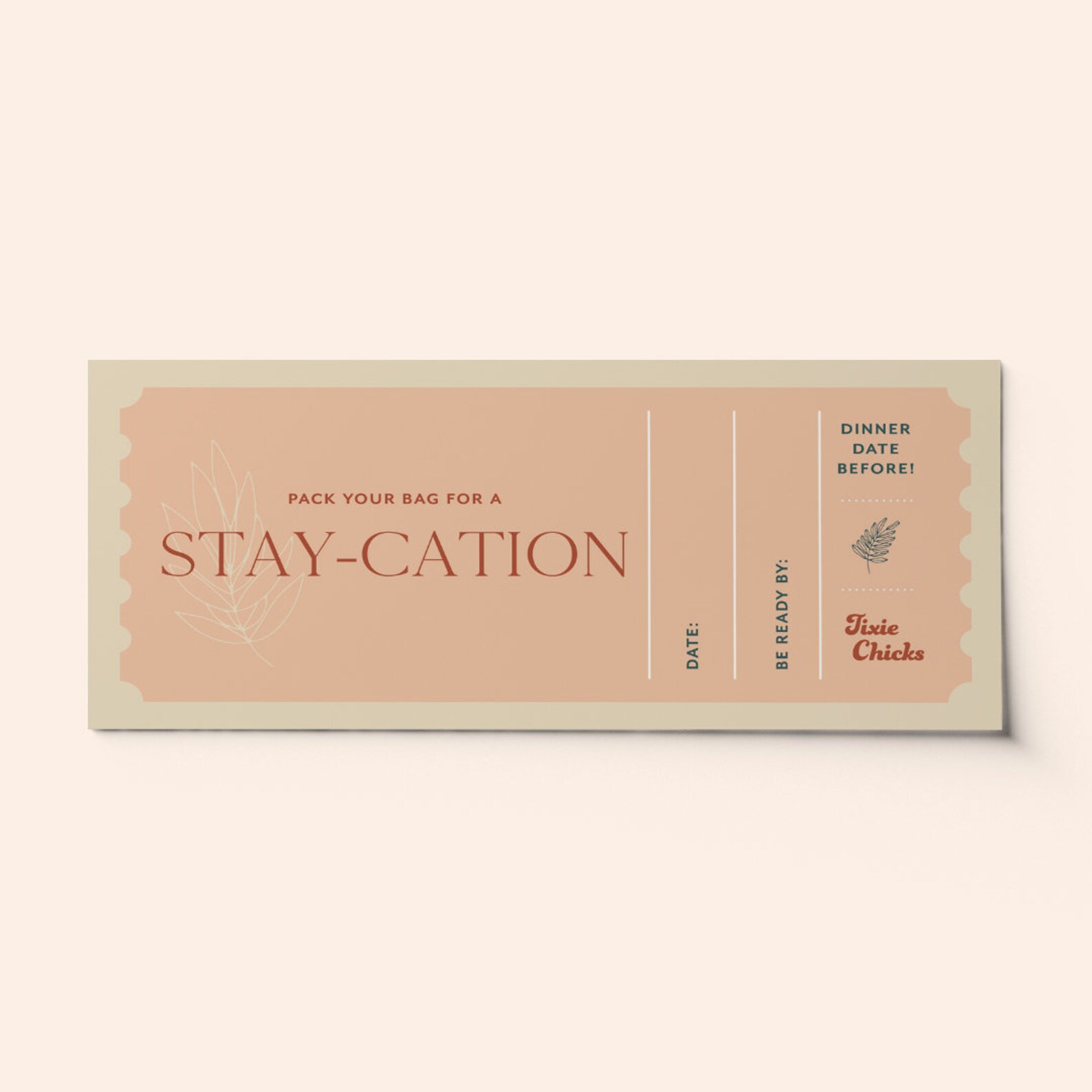 Custom Staycation Ticket Voucher Surprise Trip Vacation - Etsy