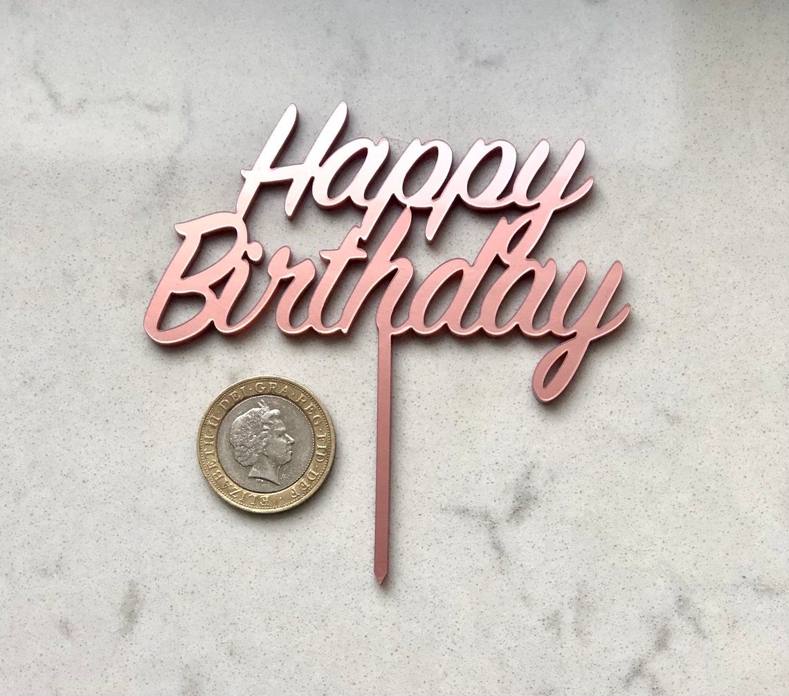 Acrylic Happy Birthday Cake Topper: Reusable Keepsake - Etsy