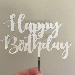 Any Message Personalised Custom Acrylic Cake Topper Decorative Script ...