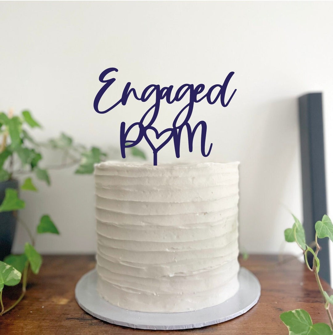 Engagement Cake Topper | Engaged | Personalised - Etsy UK