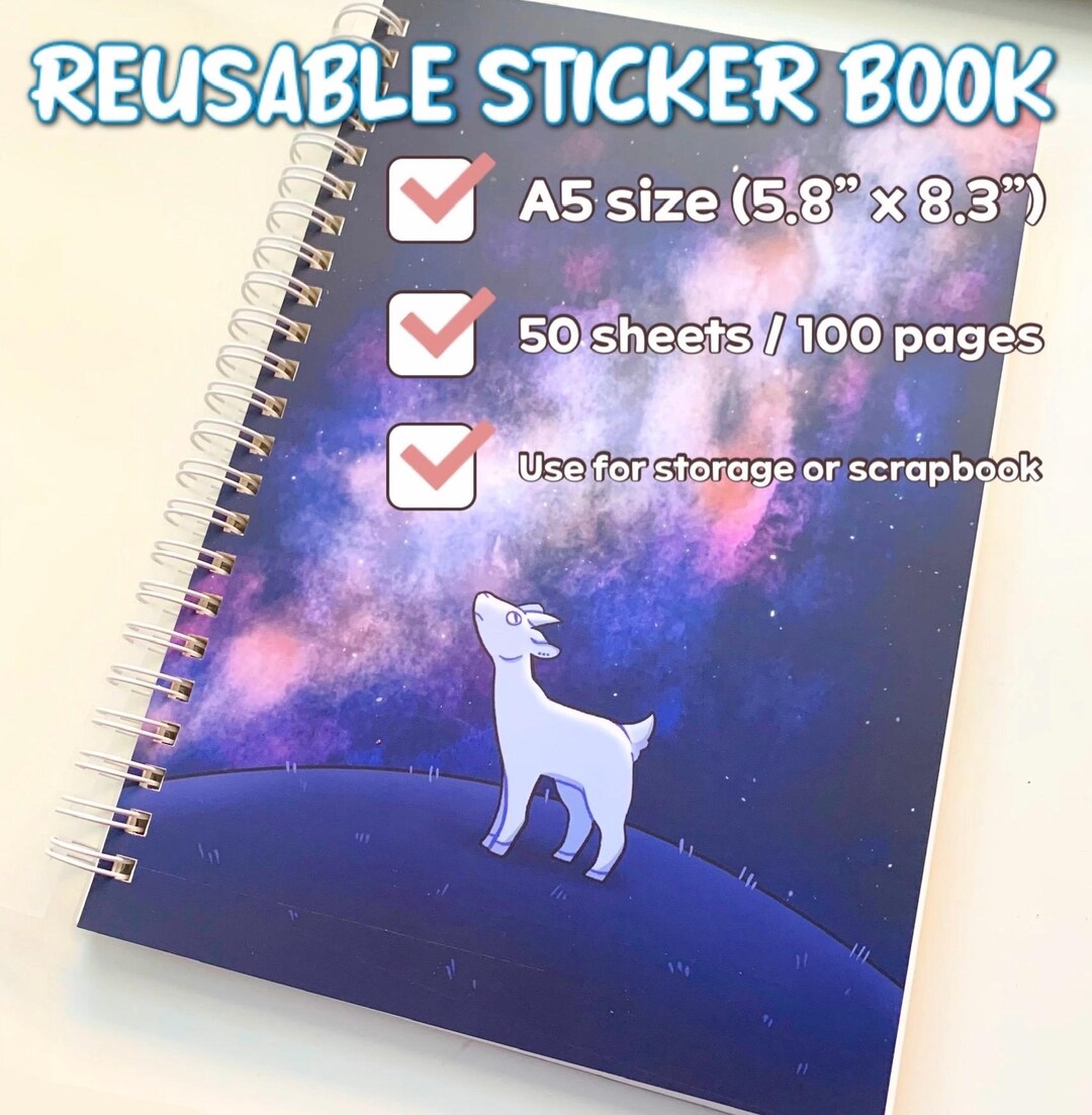 Galaxy Goat Reusable Sticker Book - Etsy