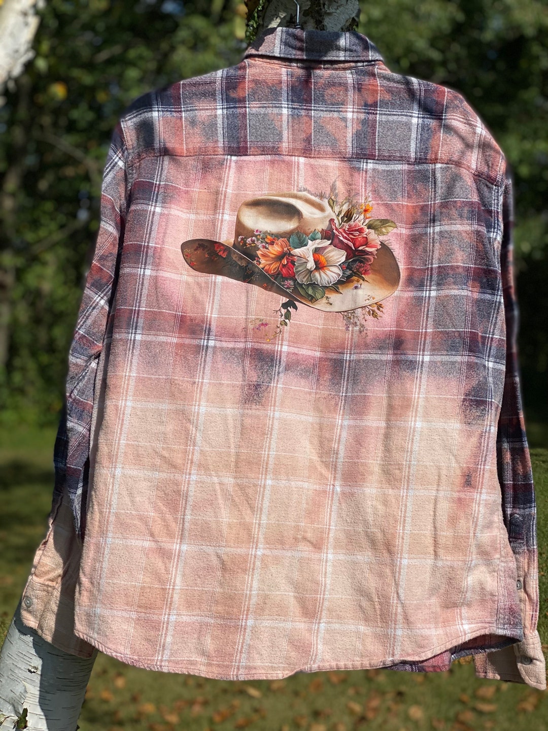 Bleached Flannel Distressed Flannel Mens XL Cowboy Hat - Etsy