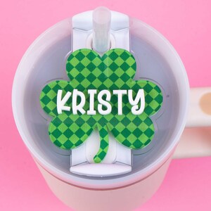 Shamrock Stanley Name Plate, St. Patrick's Day Tumbler Name Tag, Cup ...