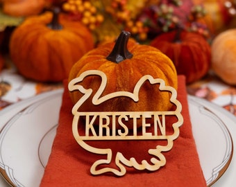 Maple Leaf Name Place Card / Tag Laser Engraved and Cut Wood - Etsy