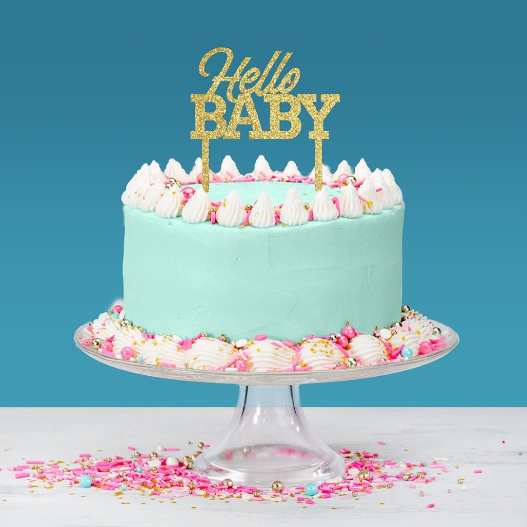 Hello Baby Acrylic Cake Topper, Baby Shower Decorations, Baby Shower ...