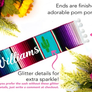 Custom Sash, Final Fiesta Bachelorette Sash, Personalized Serape Sash ...