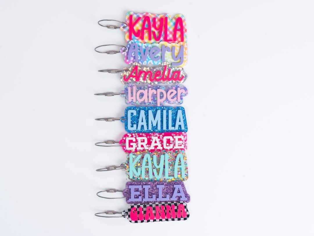 Name Keychain, Backpack Name Tags, Diaper Bag Tag, Personalized Name ...