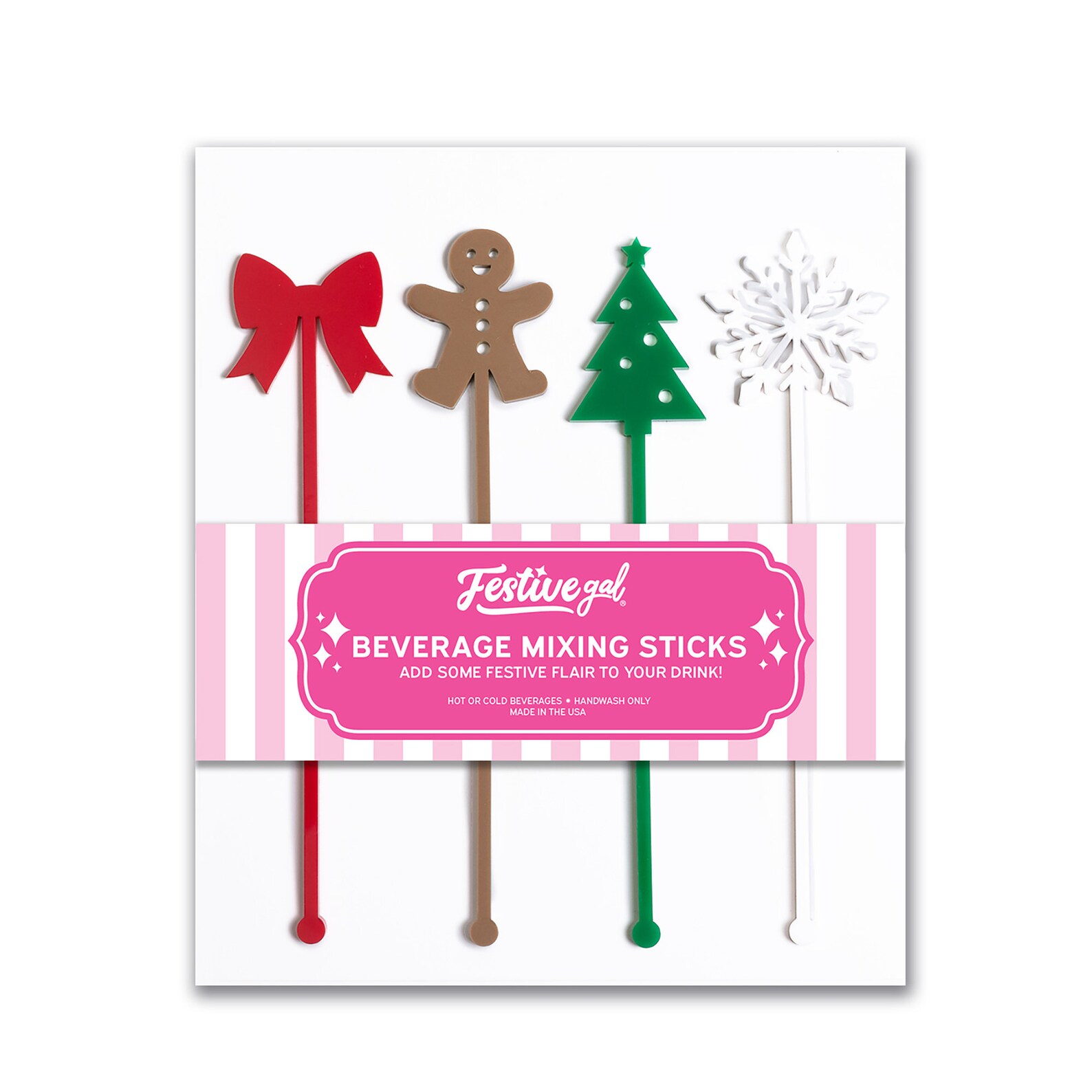 Christmas Swizzle Sticks, Holiday Beverage Mixers, Xmas Drink Stirrers ...