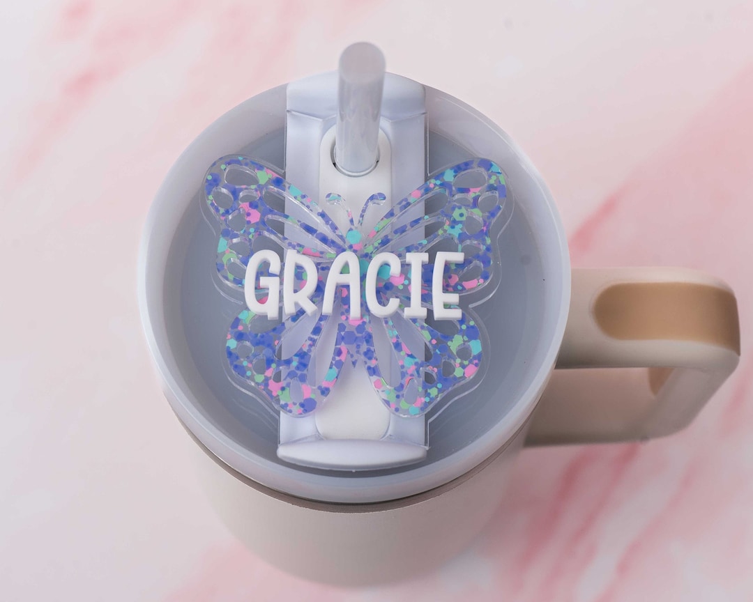 Butterfly Stanley Name Plate, Spring Tumbler Name Tag, Cup Accessories ...