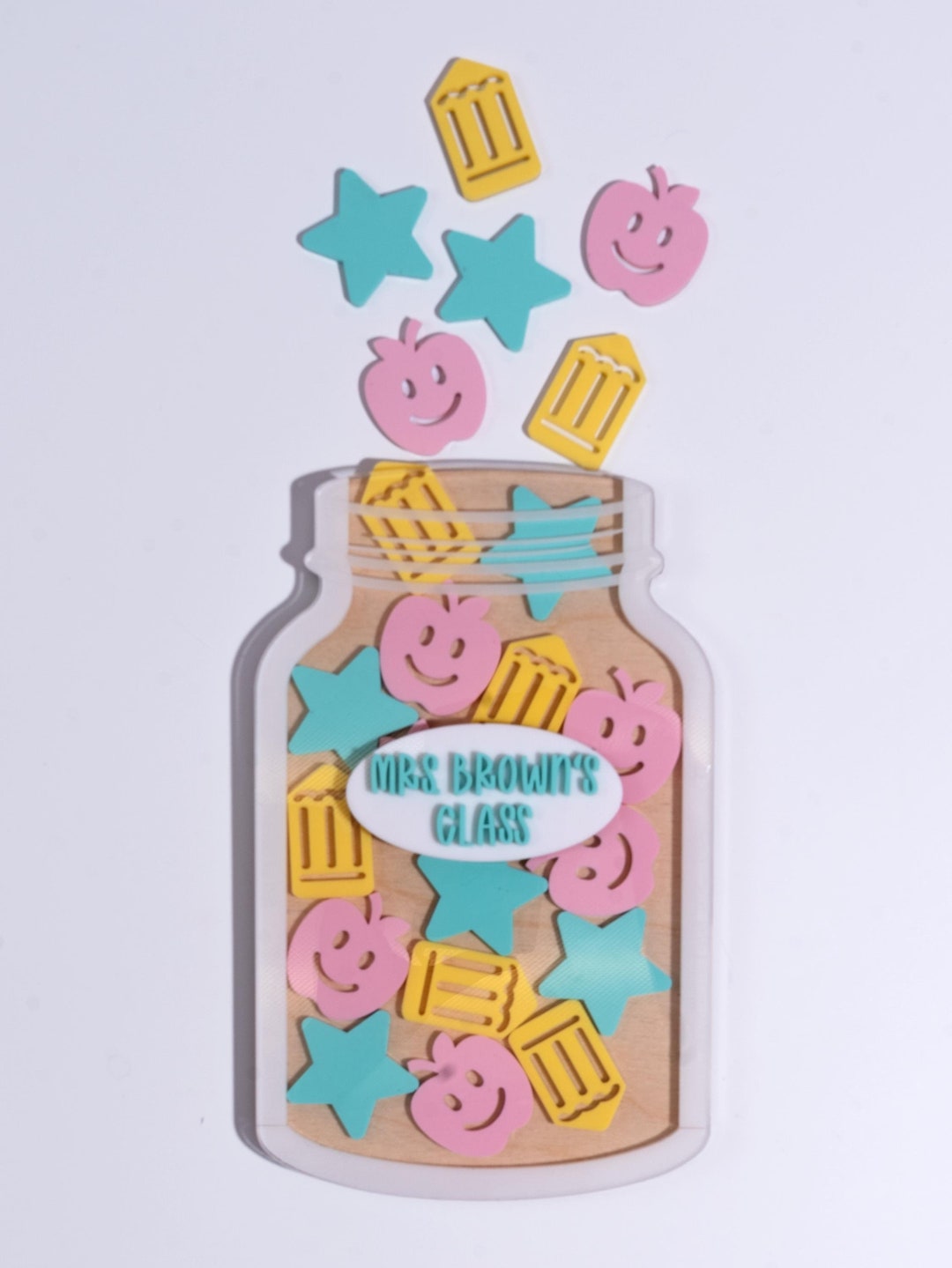 Pastel Classroom Decor, Teacher Reward Jar, Small Size, Personalized ...