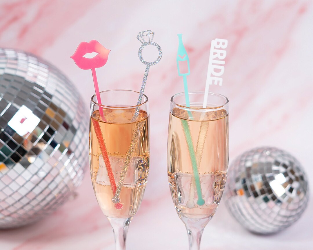 Engagement Party Swizzle Sticks, Bridal Shower Drink Stirrers ...