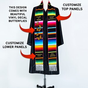Butterfly Mexican Graduation Stole Custom Graduation Stole - Etsy