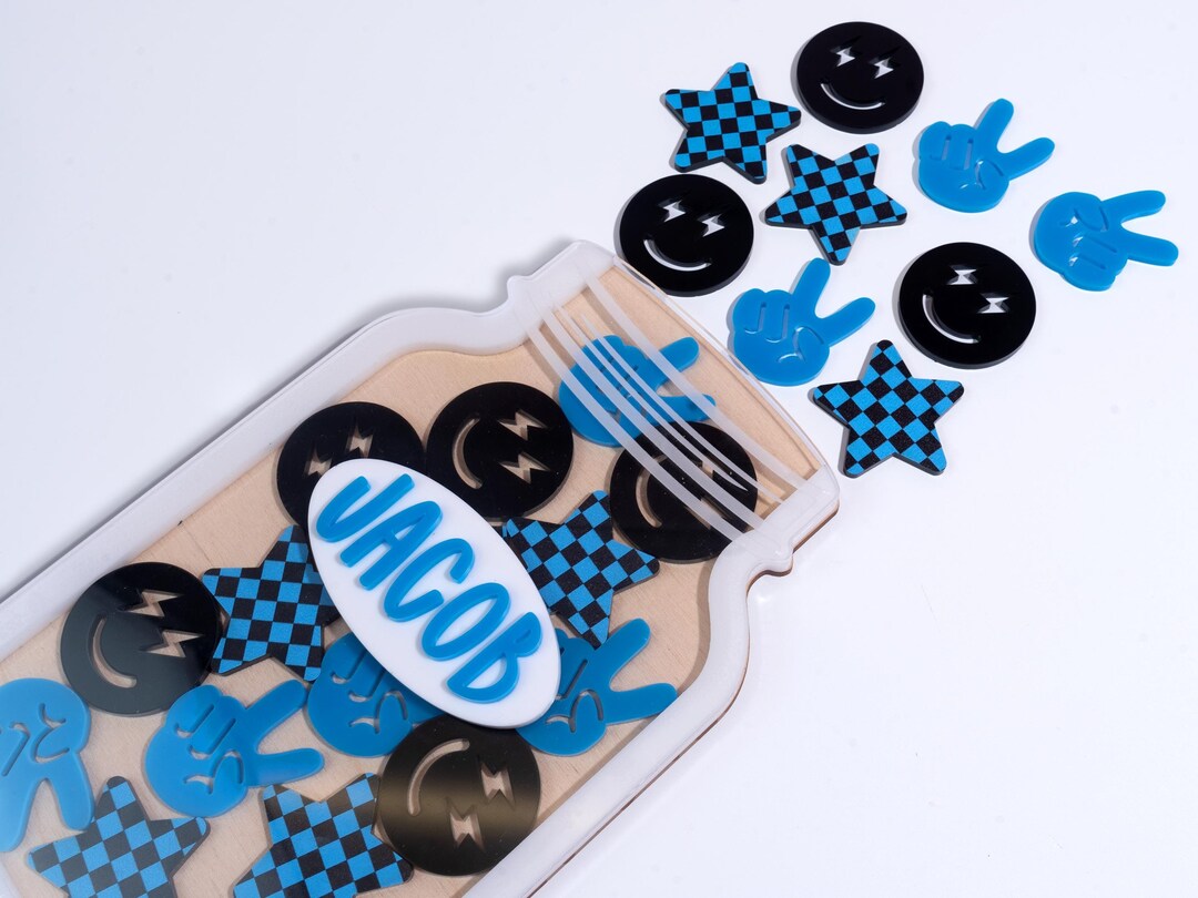 Custom Reward Jar, Small Size, Personalized Token Jar, Star Reward ...