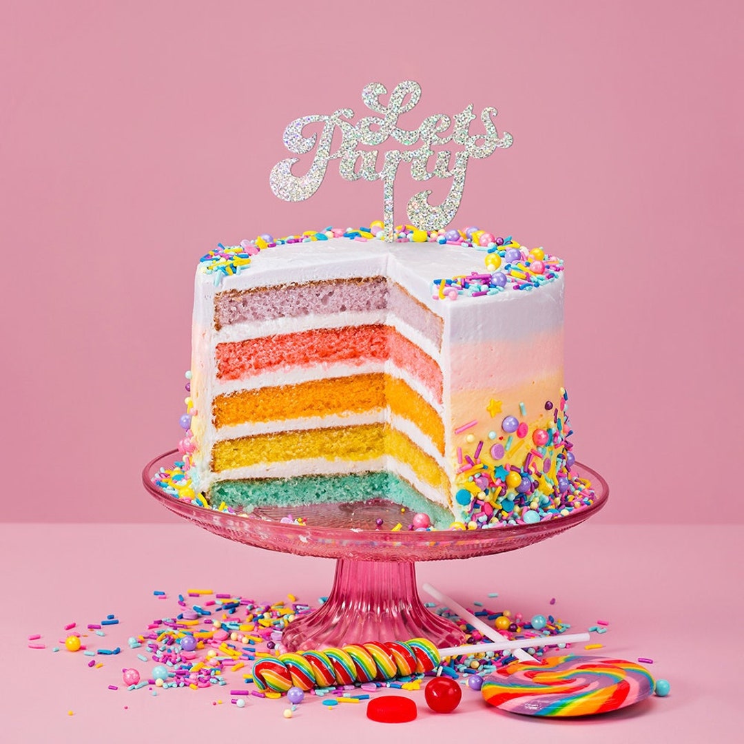 Let's Party Acrylic Cake Topper, Party Decorations, Birthday Gifts ...