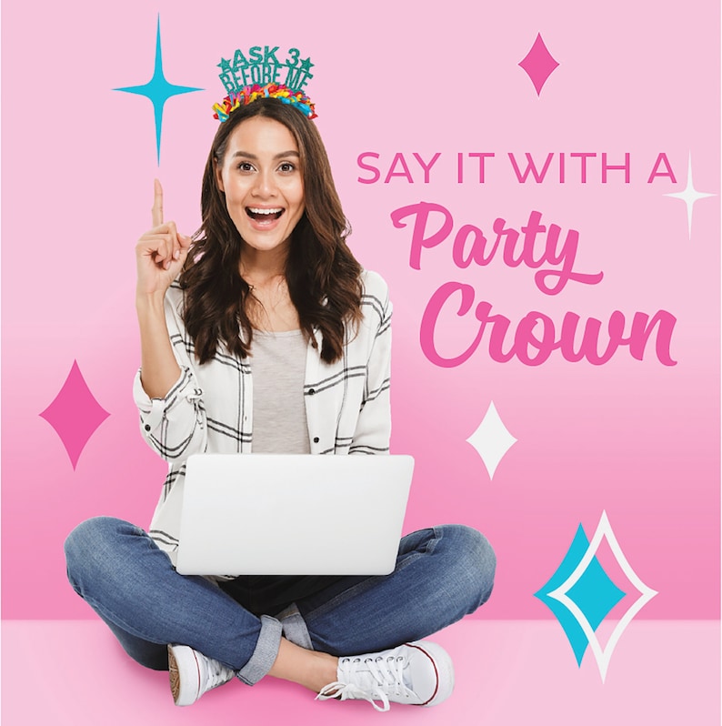 Ask 3 Before Me Party Crown Teacher Prop Remote Learning - Etsy