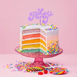 Let's Party Acrylic Cake Topper Party Decorations Birthday Gifts Custom ...