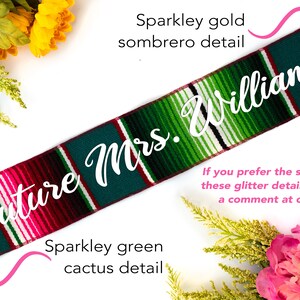 Custom Sash, Final Fiesta Bachelorette Sash, Personalized Serape Sash ...