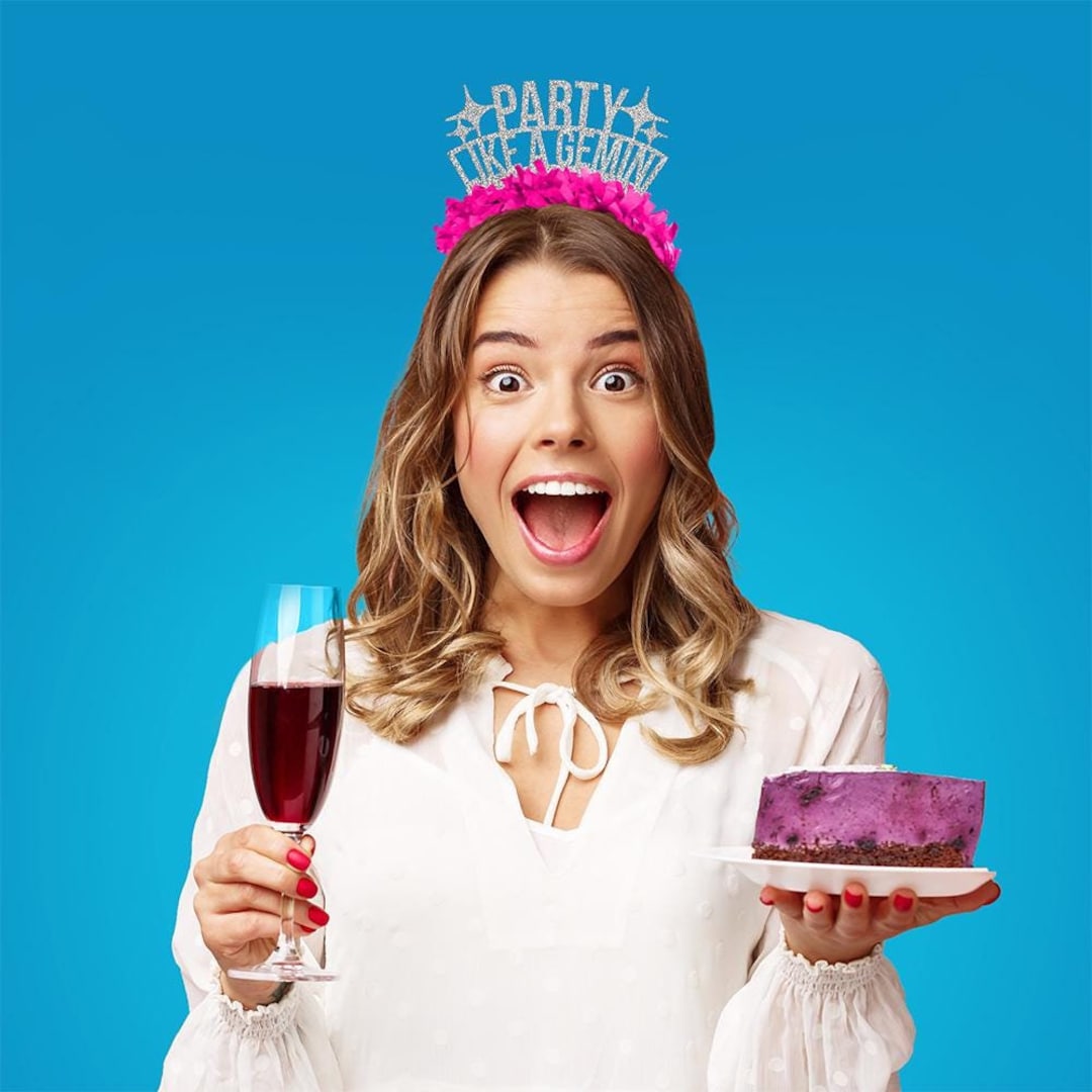 Party Like A Gemini Birthday Crown, Zodiac, Astrology Sign Birthday ...