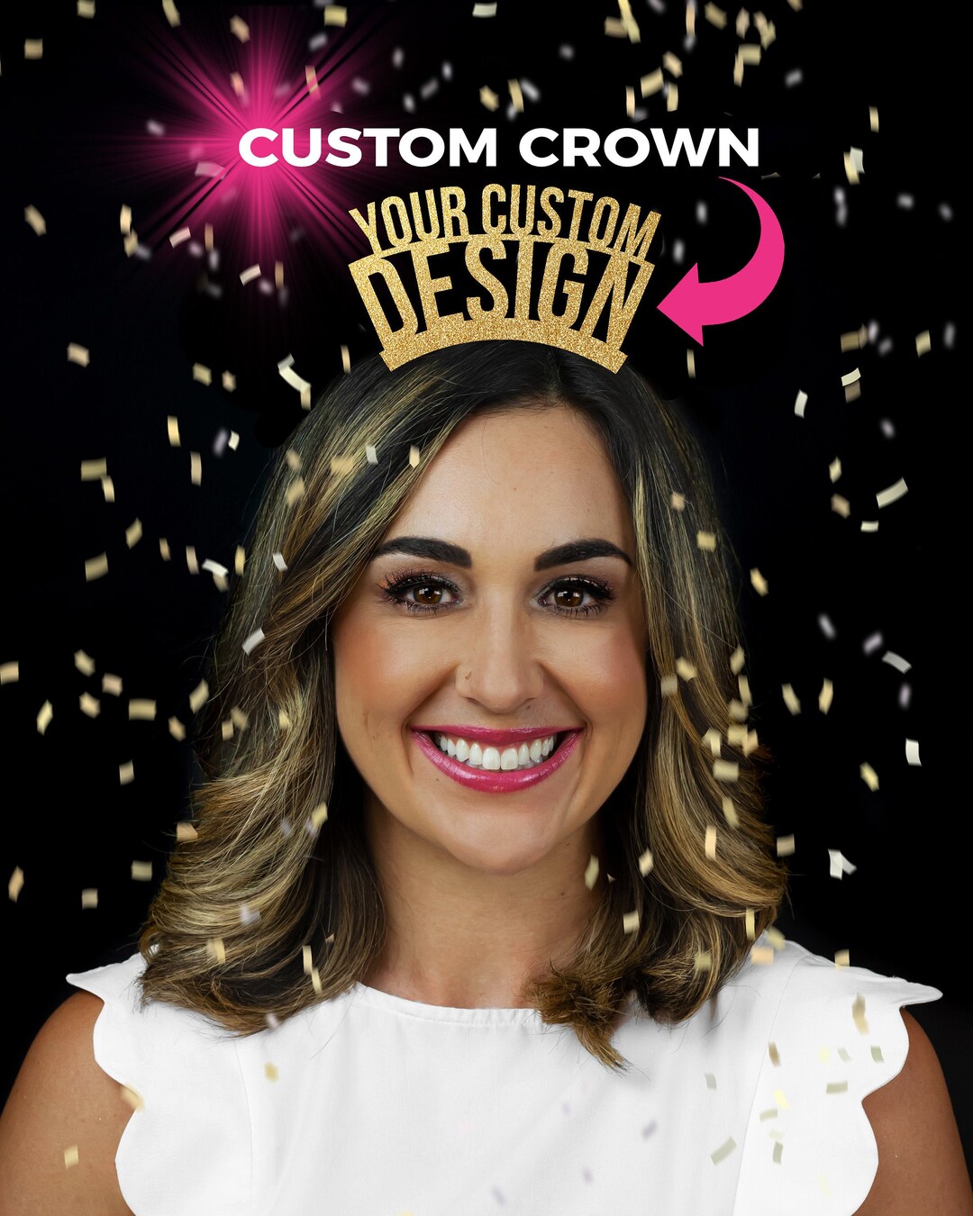 Custom Party Crown, Personalized Wedding Favor, Party Hat, Birthday ...