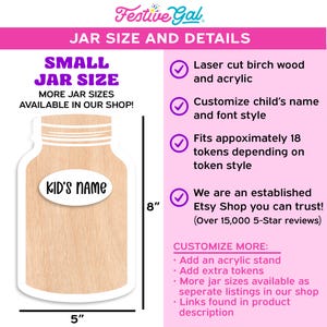 Custom Reward Jar, Small Size, Personalized Token Jar, Star Reward ...