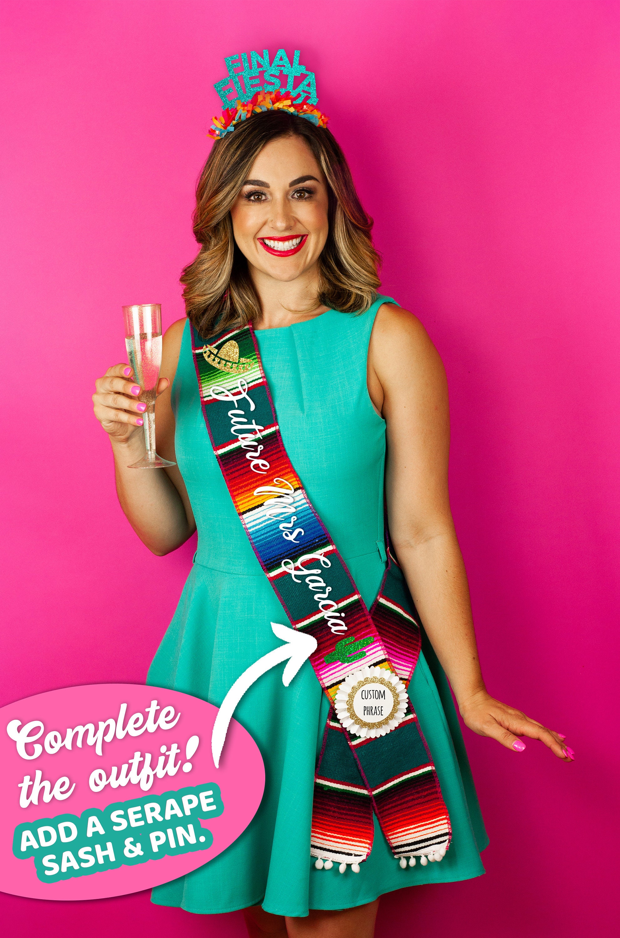 Final Fiesta Bachelorette Party Crowns, Mexican Fiesta Headband, Mexico ...