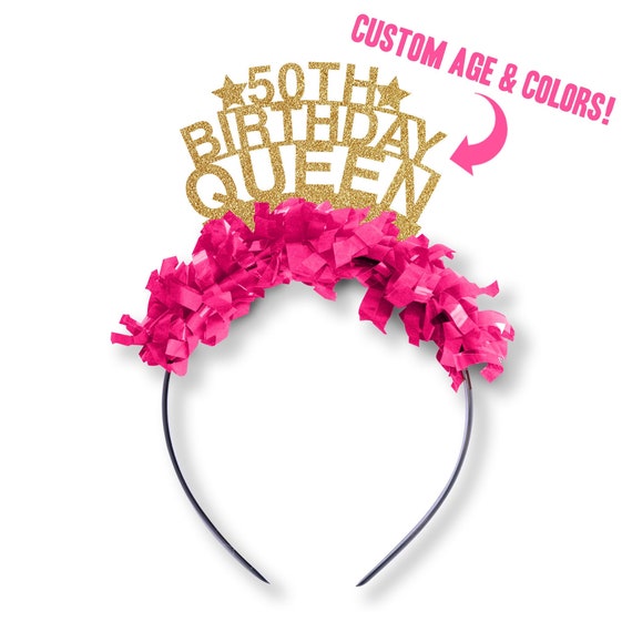 50th Birthday Queen Tiara Glitter Tiara for Women 50th - Etsy