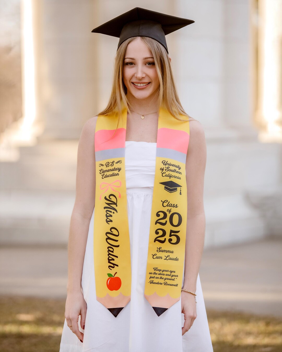 Teacher Graduation Stole, Pencil Graduation Stole, Student Teacher Gift ...