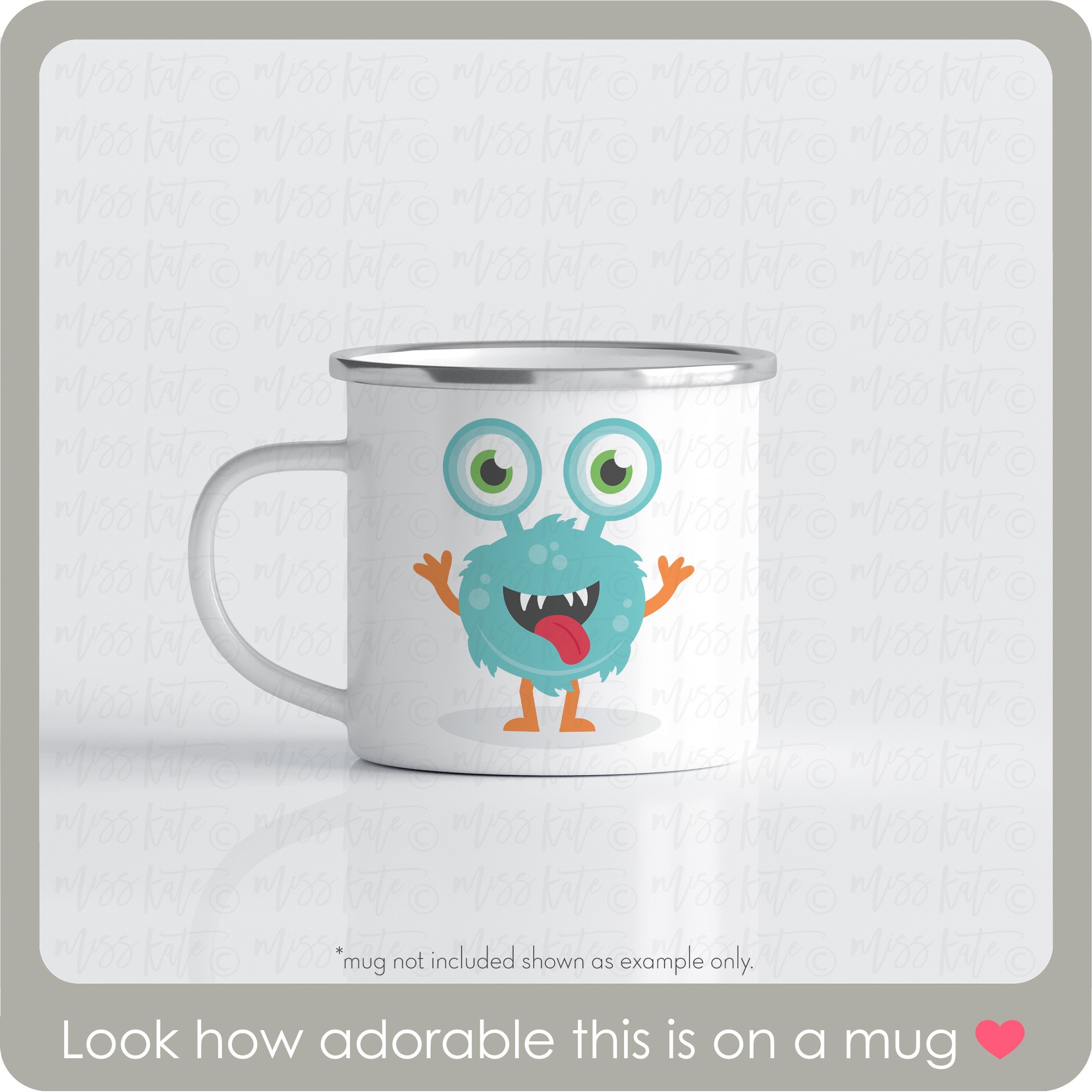 Big Eyed Monster - SVG PNG JPG Files *for Spooky Scary Eyes Fuzzy Teeth ...