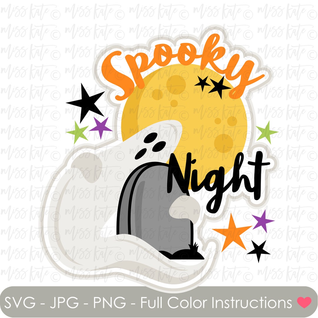 Spooky Night Title 2 - SVG PNG JPG Files *for Very Spooky Scary Ghost ...